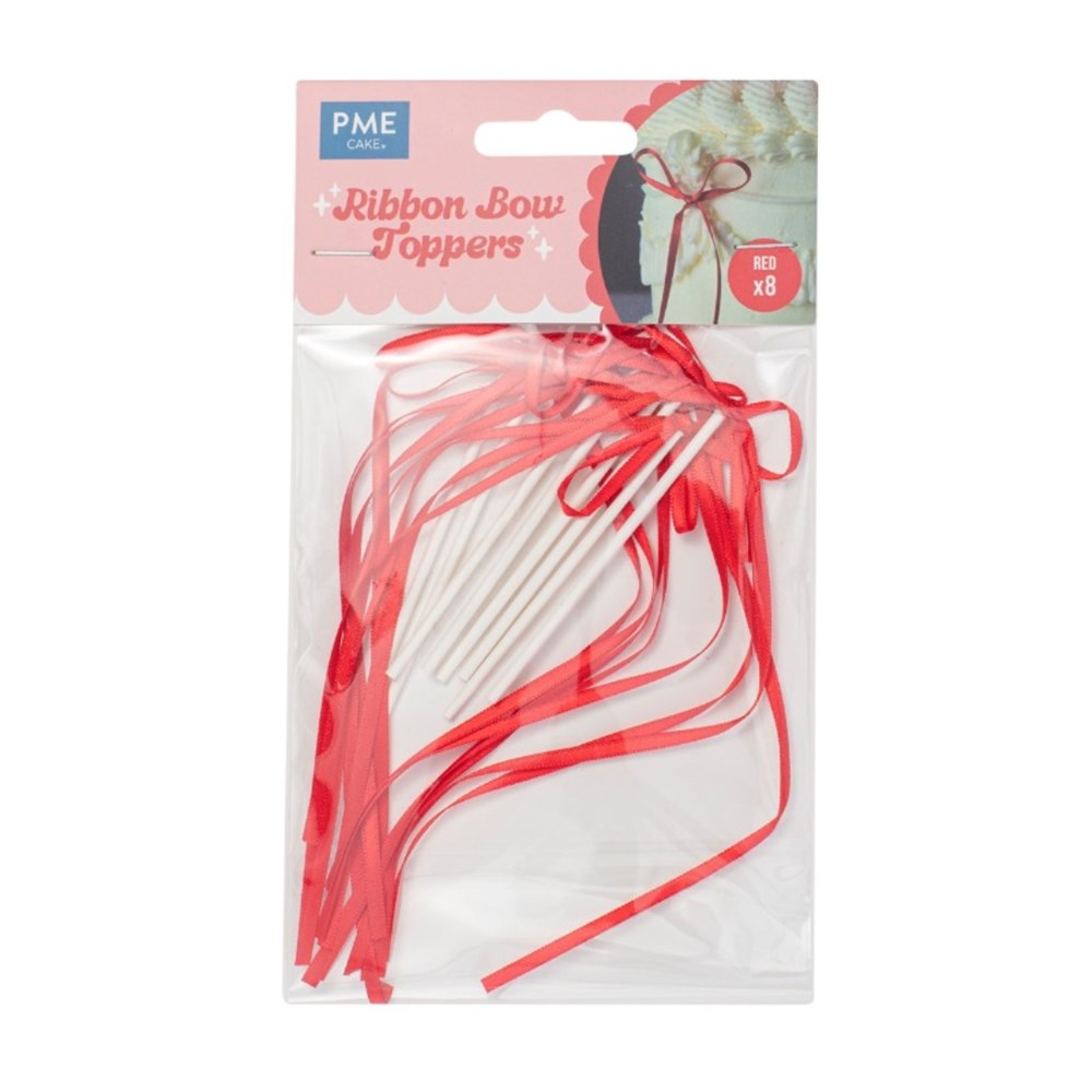 PME Ribbon Bow Cake Toppers Red (8pk) – Milly's Kitchen