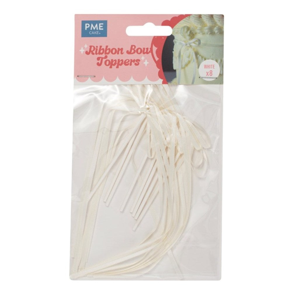 PME Ribbon Bow Cake Toppers White (8pk) – Milly's Kitchen